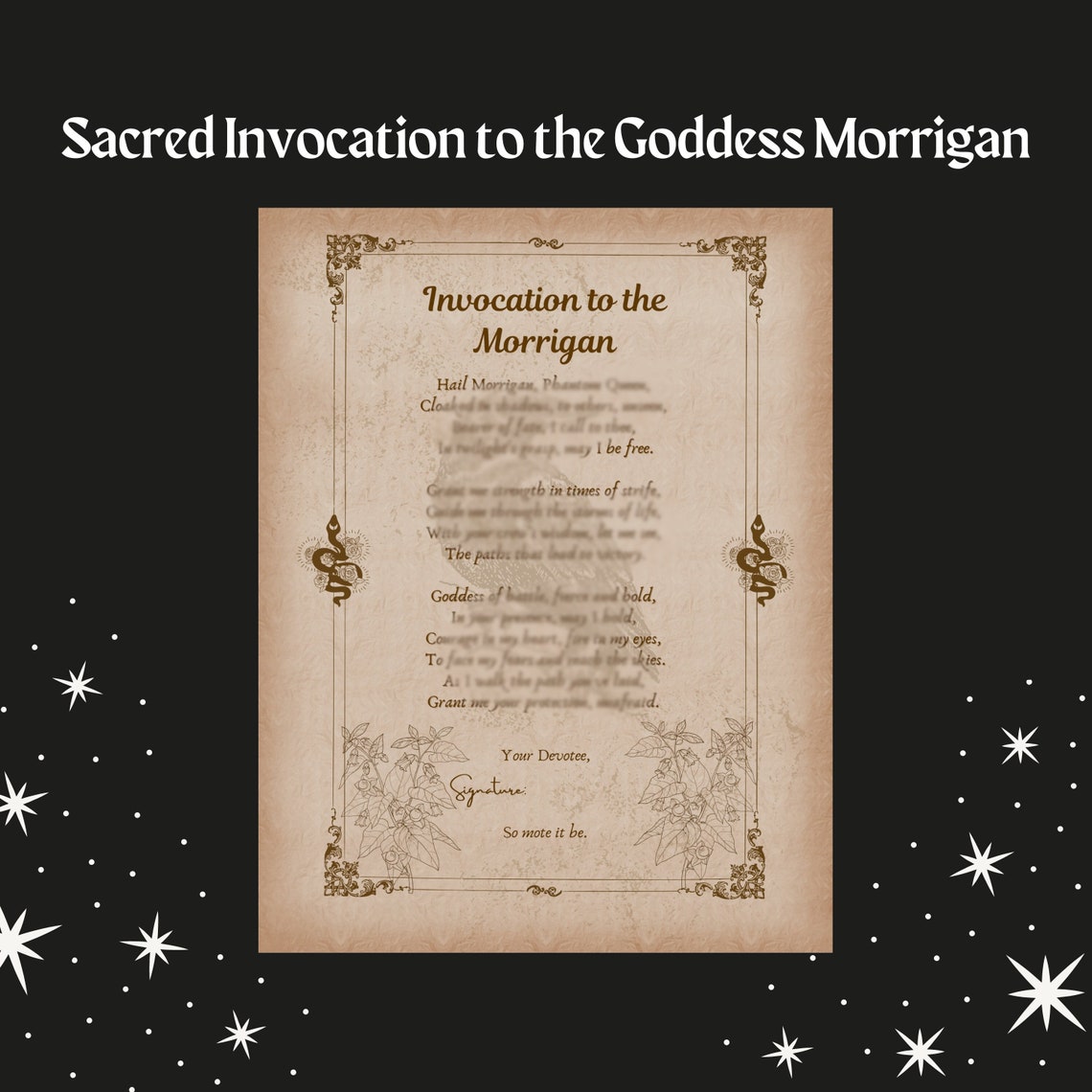 The Morrigan Invocation Printable, Ancient Prayer, Daily Work With the ...