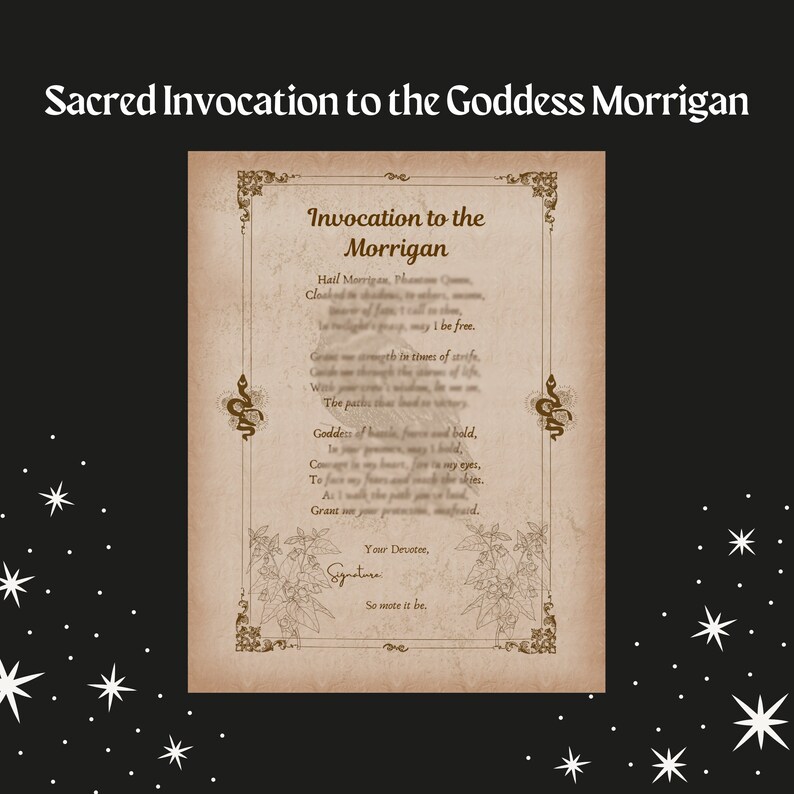 The Morrigan Invocation Printable, Ancient Prayer, Daily Work With the ...