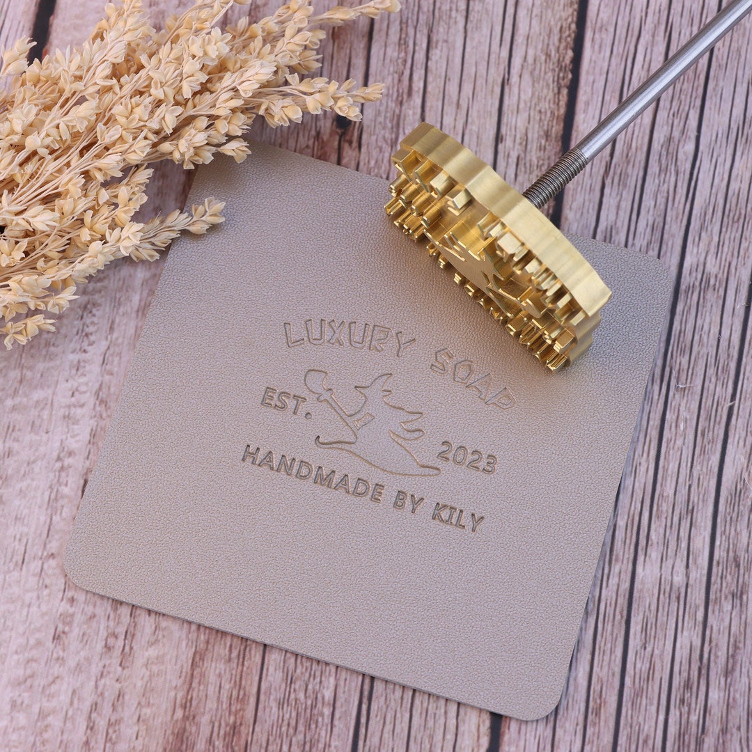 Customized Brass Address Embossing Stamp With Handle, Leather Embossing ...