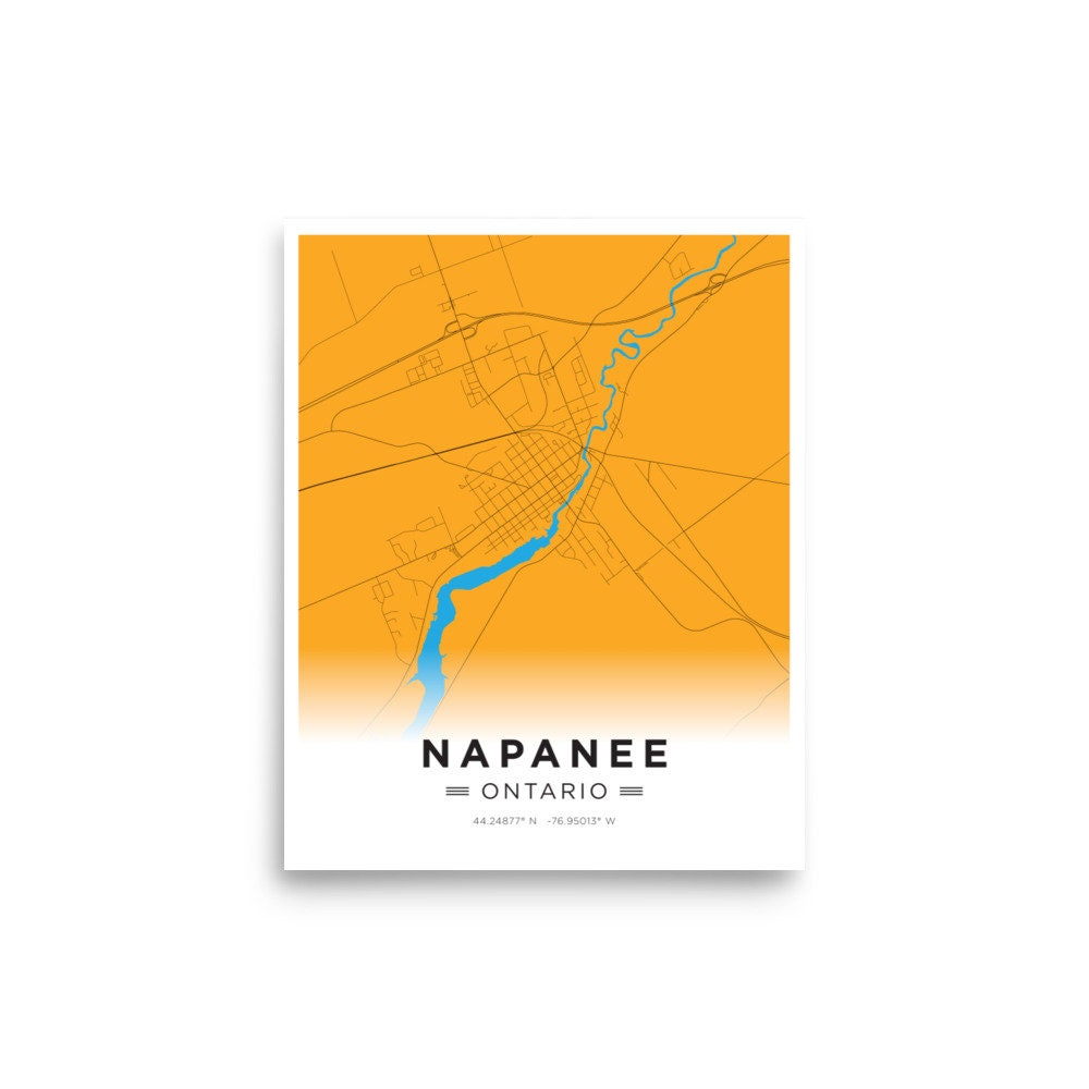 Map of Napanee, Ontario | City Colours | Poster Print - Etsy
