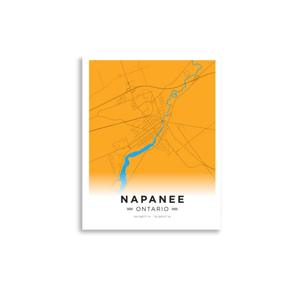 Map of Napanee, Ontario | City Colours | Poster Print - Etsy
