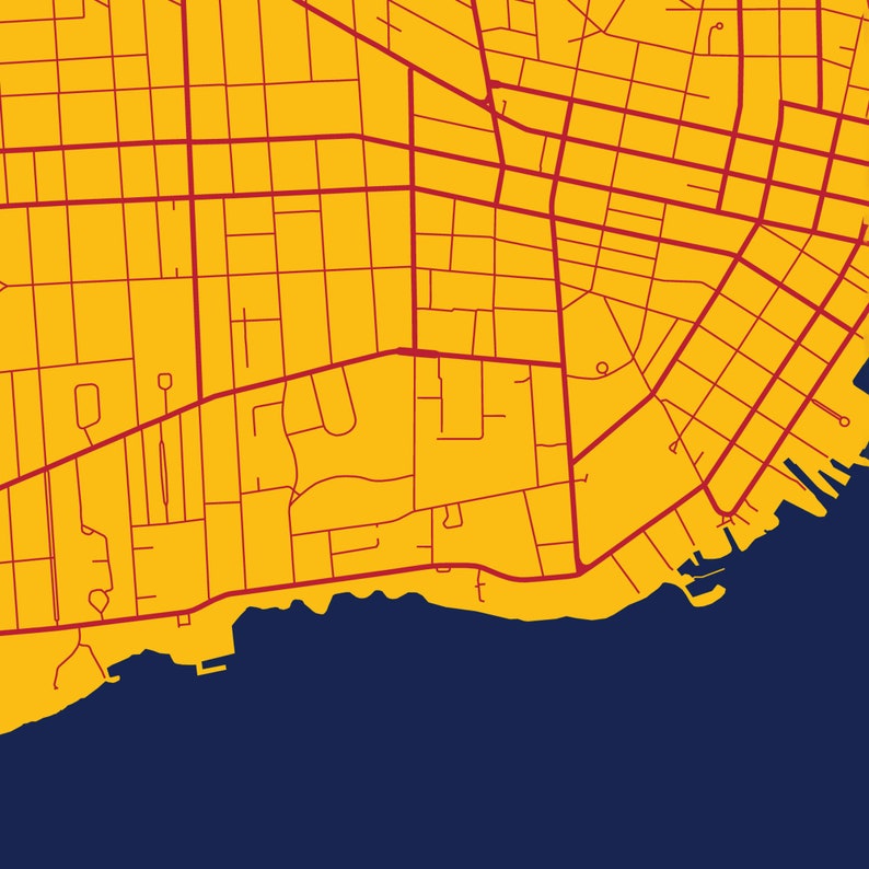 Map of Kingston, Ontario | Queens University Colours | Poster Print - Etsy