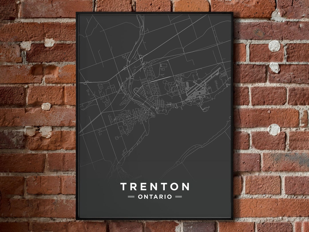 Map of Trenton, Ontario | Slate | Poster Print | Quinte West - Etsy