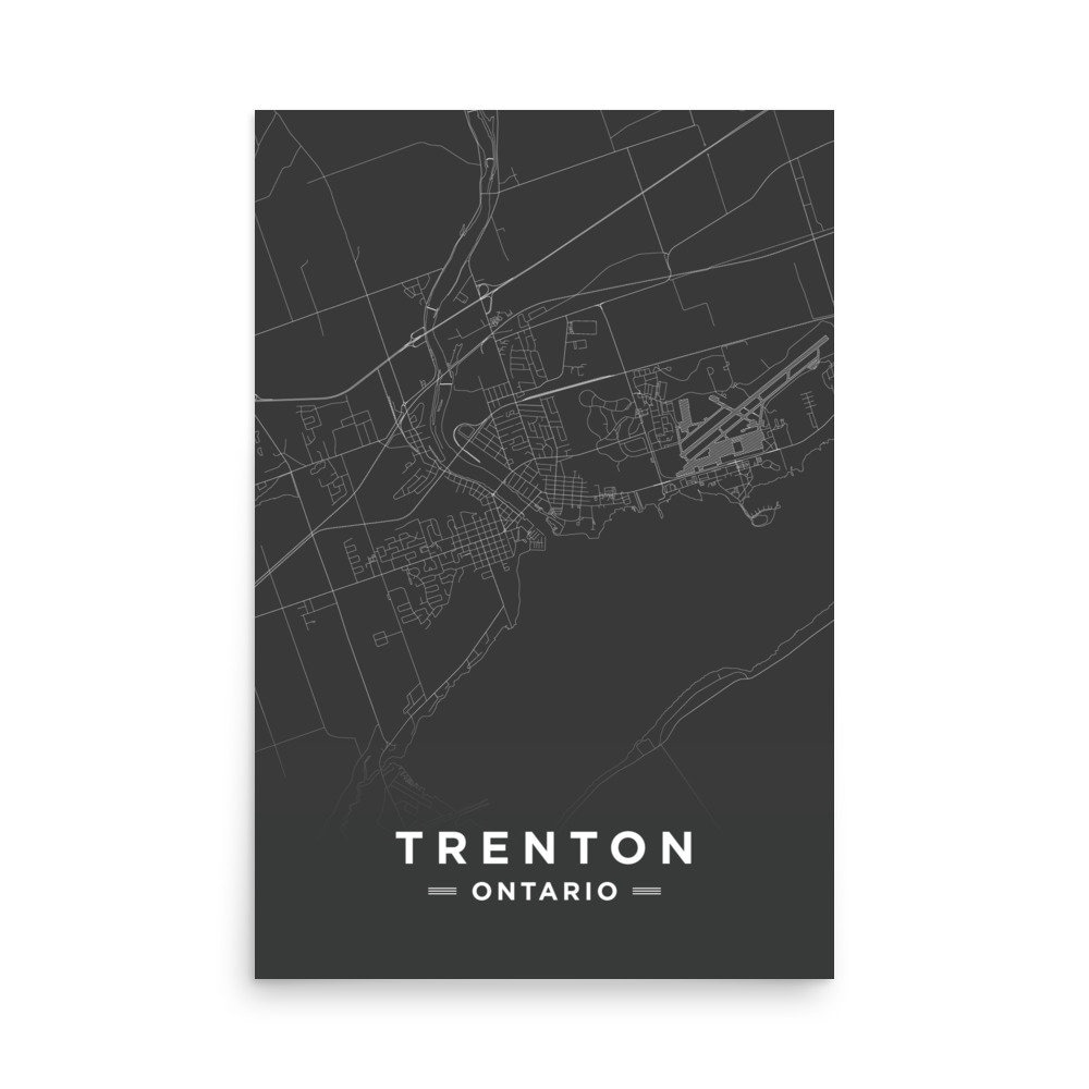 Map of Trenton Ontario Slate Poster Print Quinte West - Etsy