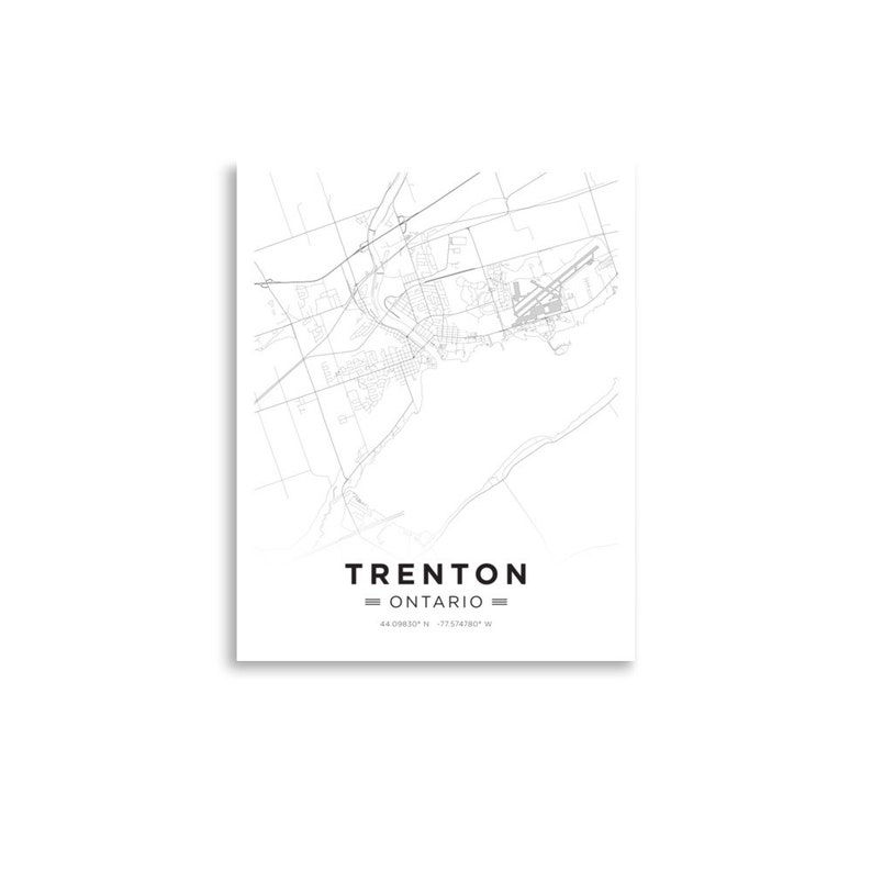 Map of Trenton Ontario Black & White Poster Print - Etsy