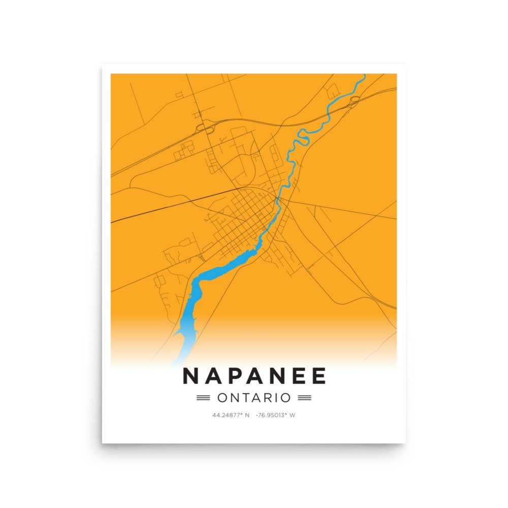 Map of Napanee, Ontario | City Colours | Poster Print - Etsy