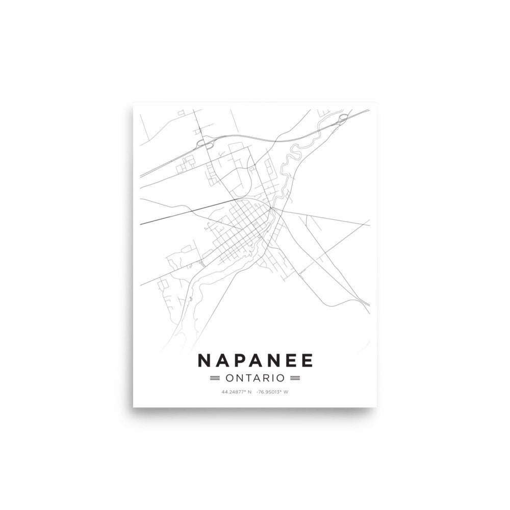 Map of Napanee, Ontario | Black & White | Poster Print - Etsy