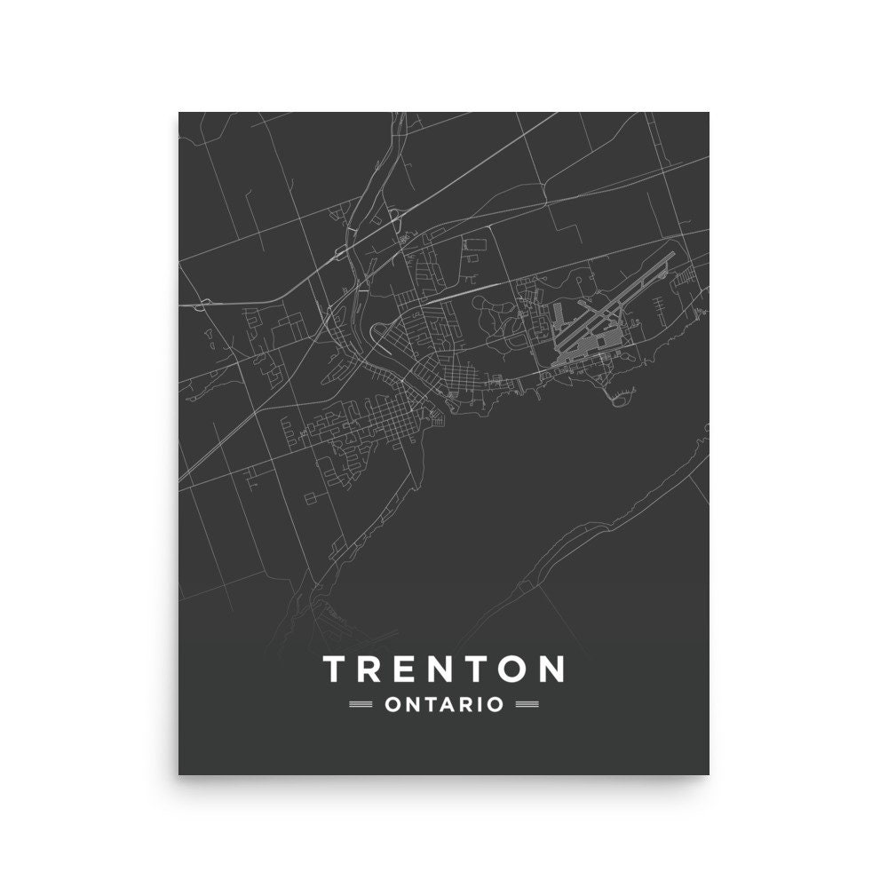 Map of Trenton, Ontario | Slate | Poster Print | Quinte West - Etsy