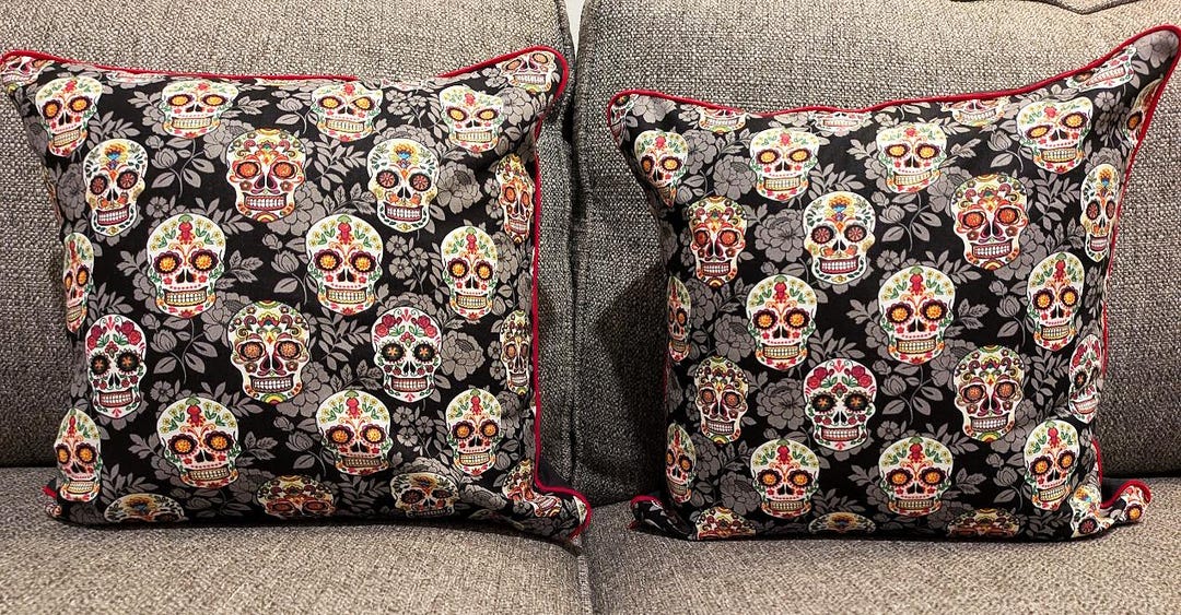 Dia De Los Muertos/ Day of the Dead/ Sugar Skull 2 Pillowcase Set - Etsy