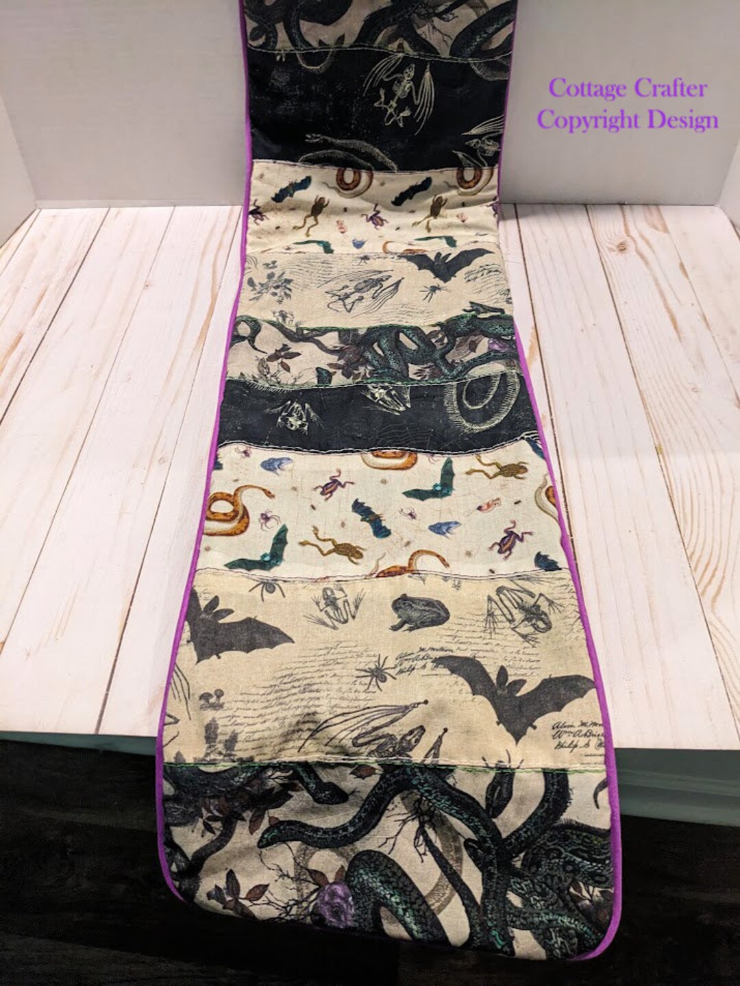 Victorian Gothic Table Runner With Creepy Creatures and Reptiles - Etsy