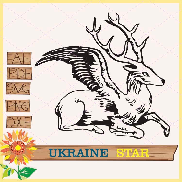 Peryton Deer Svg Wings Mythical Clipart Fantasy Magical - Etsy