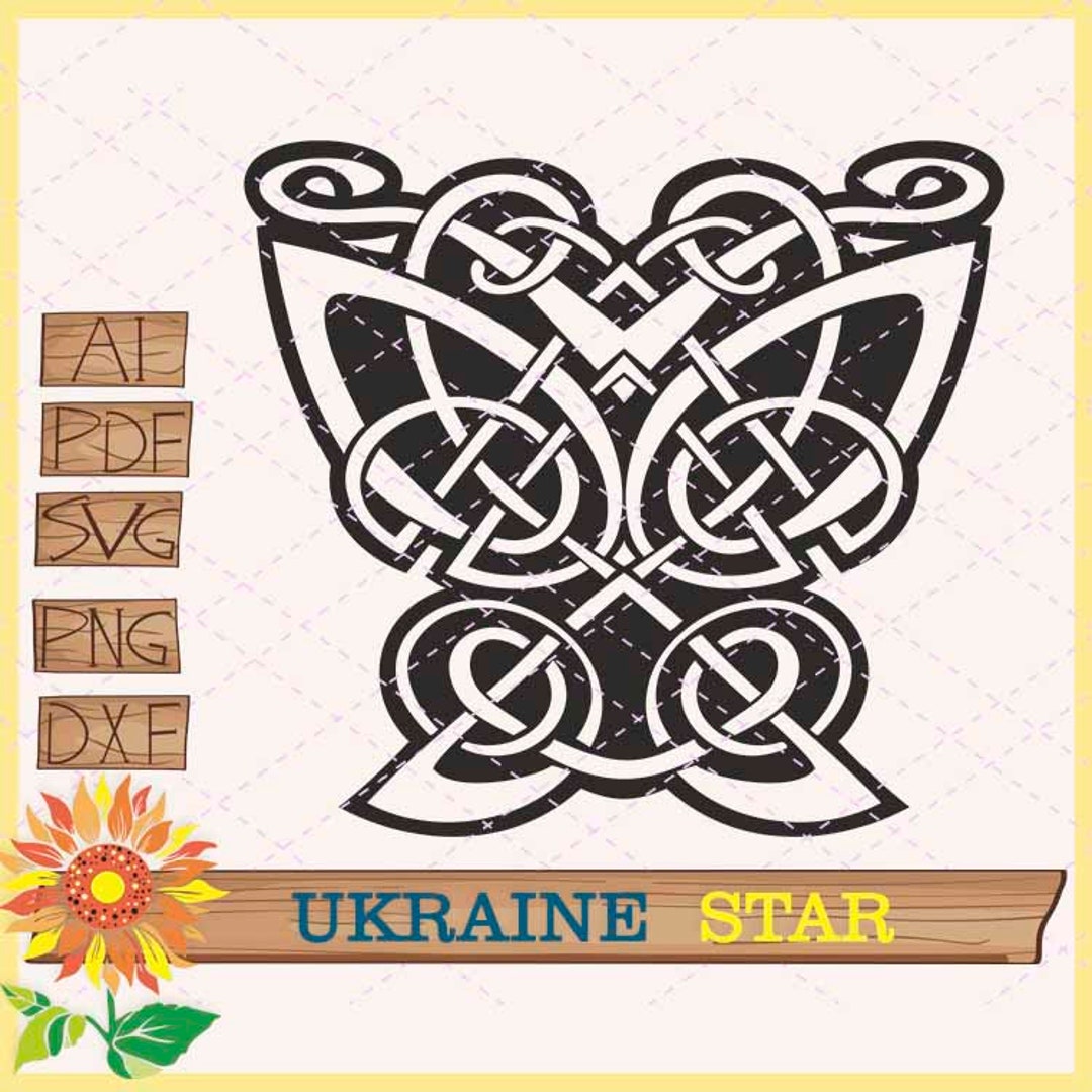 Butterfly Svg Celtic Knot Clipart Png Silhouette Dxf Vector - Etsy