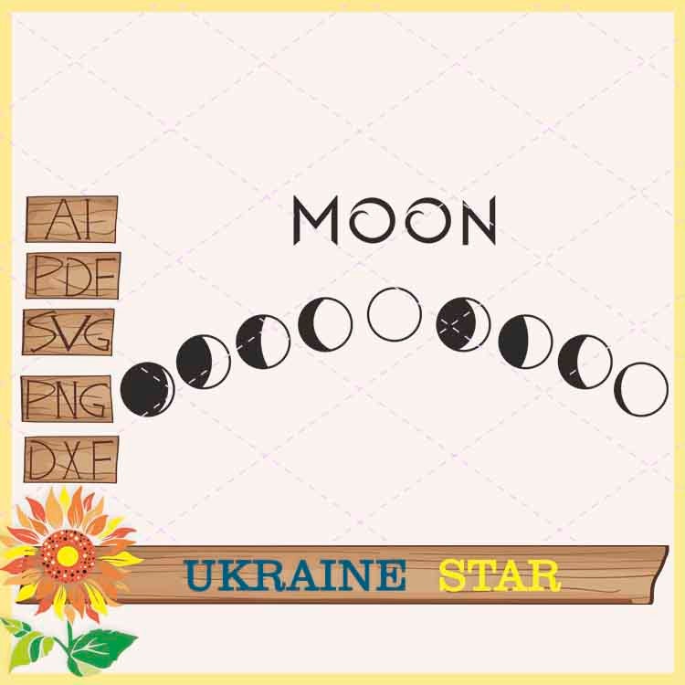 Moons Svg Galaxy Crescent Space Clipart Vector Design Celestial - Etsy