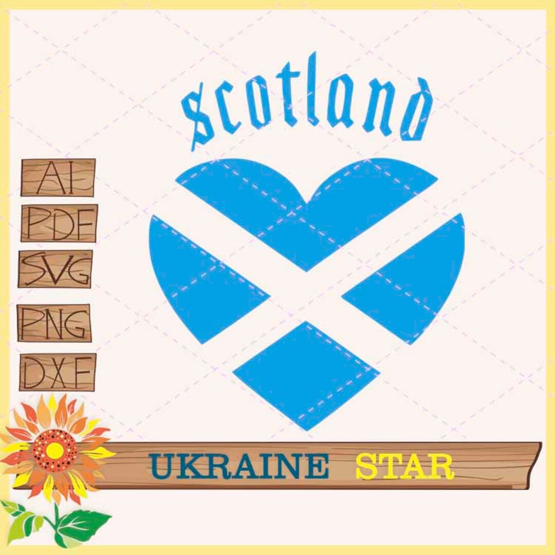 Scotland Svg Heart Shape Scottish Flag Clipart Banner Cricut - Etsy ...