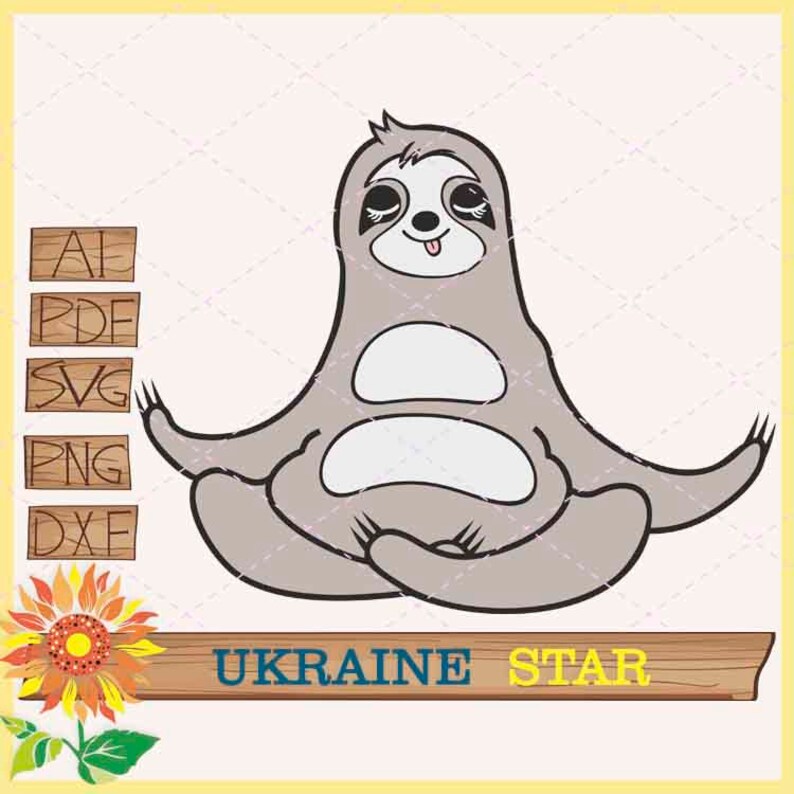 Sloth Clipart Svg for Cricut Png Cute Kawaii Zoo Animals - Etsy