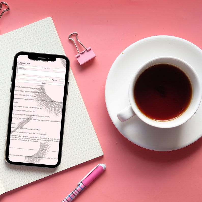 Pink Lash Lift Consent/intake Form - Etsy