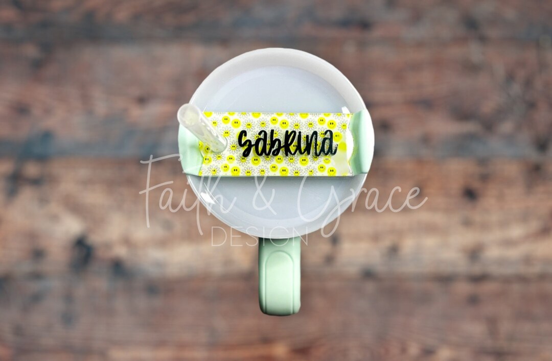 Smiley Face Daisy Tumbler Name Plate Compatible With Stanley 30 & 40oz ...