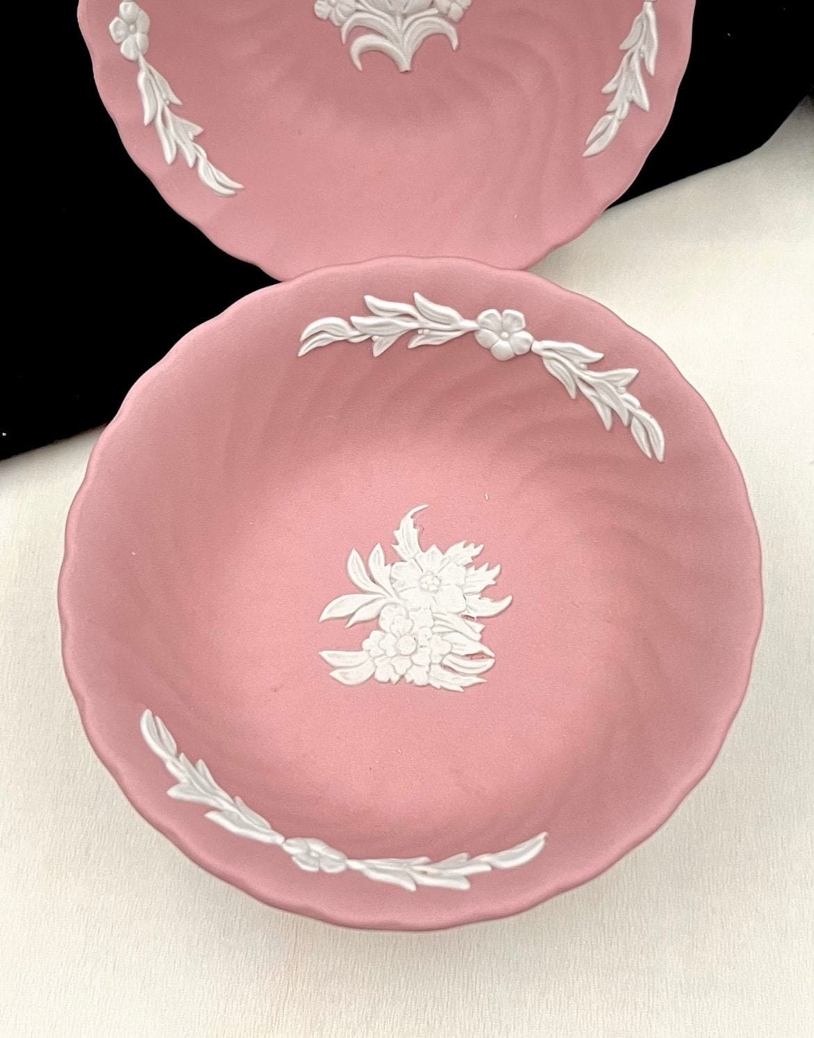 Rare Wedgwood Pink Jasperware Matching Pair of Small Bowls / Trinket ...