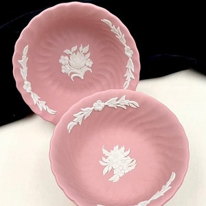 Rare Wedgwood Pink Jasperware Matching Pair of Small Bowls / Trinket ...