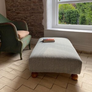 Large Footstool Ottomon Coffee Table Handmade and Covered in Handwoven ...