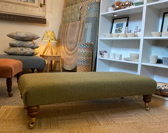 Large Footstool Ottomon Coffee Table Handmade and Covered in Handwoven ...