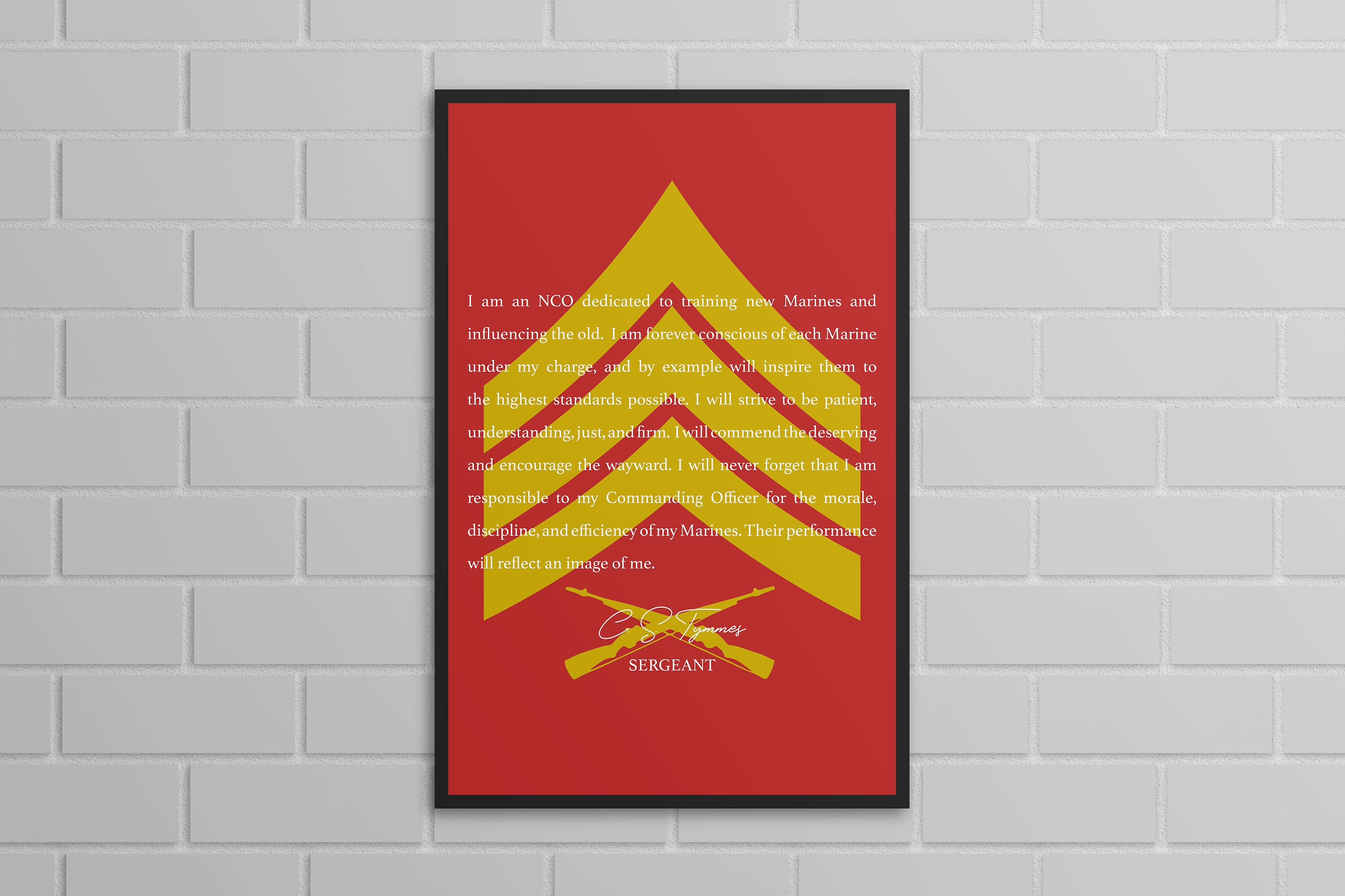 USMC NCO Sergeant Creed Poster, With Custom Name, USMC Promotion Gift ...
