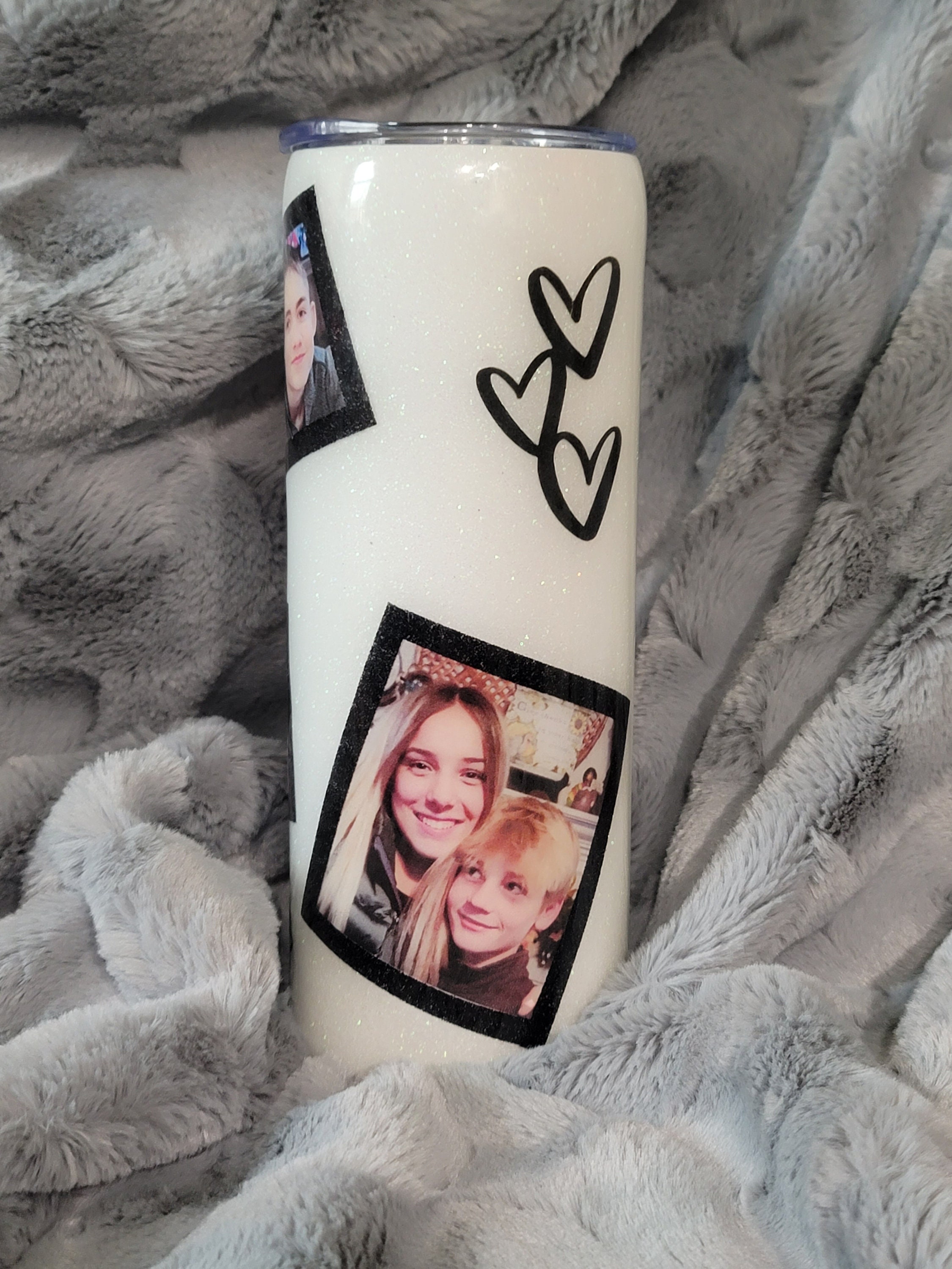 Personalized Photo Tumbler, Custom Gifts for Moms and Grandmas, Glitter ...