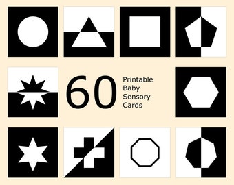 Black and White High Contrast Baby Sensory Cards Animals - Etsy