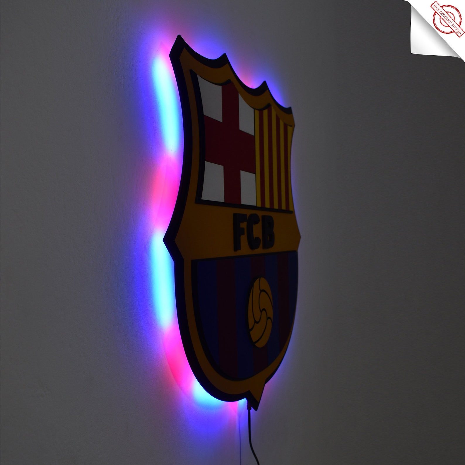 3D Fc Barcelona Team Logo. Led Light Wall Art FC Barcelona. Barcelona ...