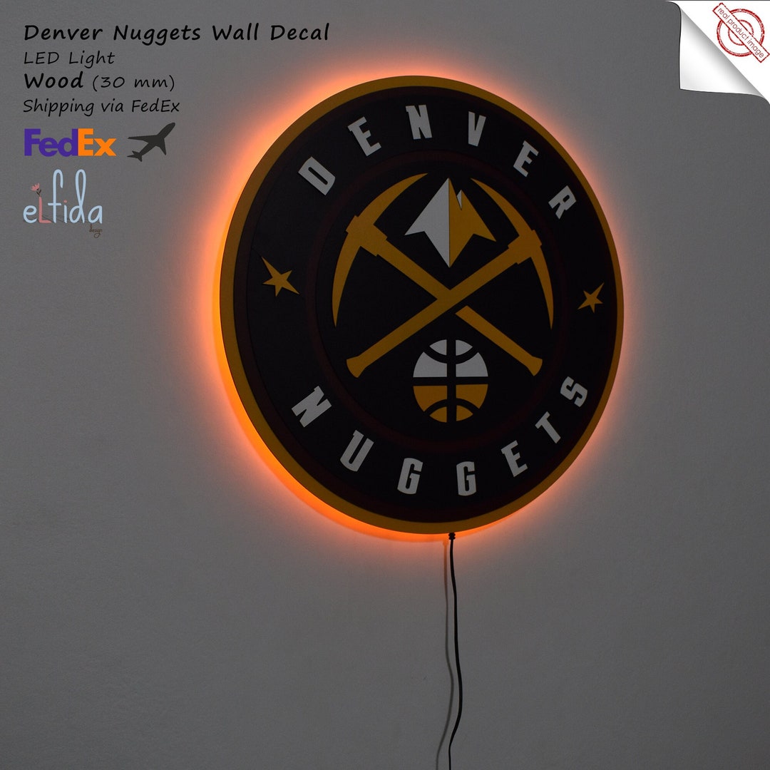 3D Denver Nuggets LED Light - Wooden Wall Art - Etsy