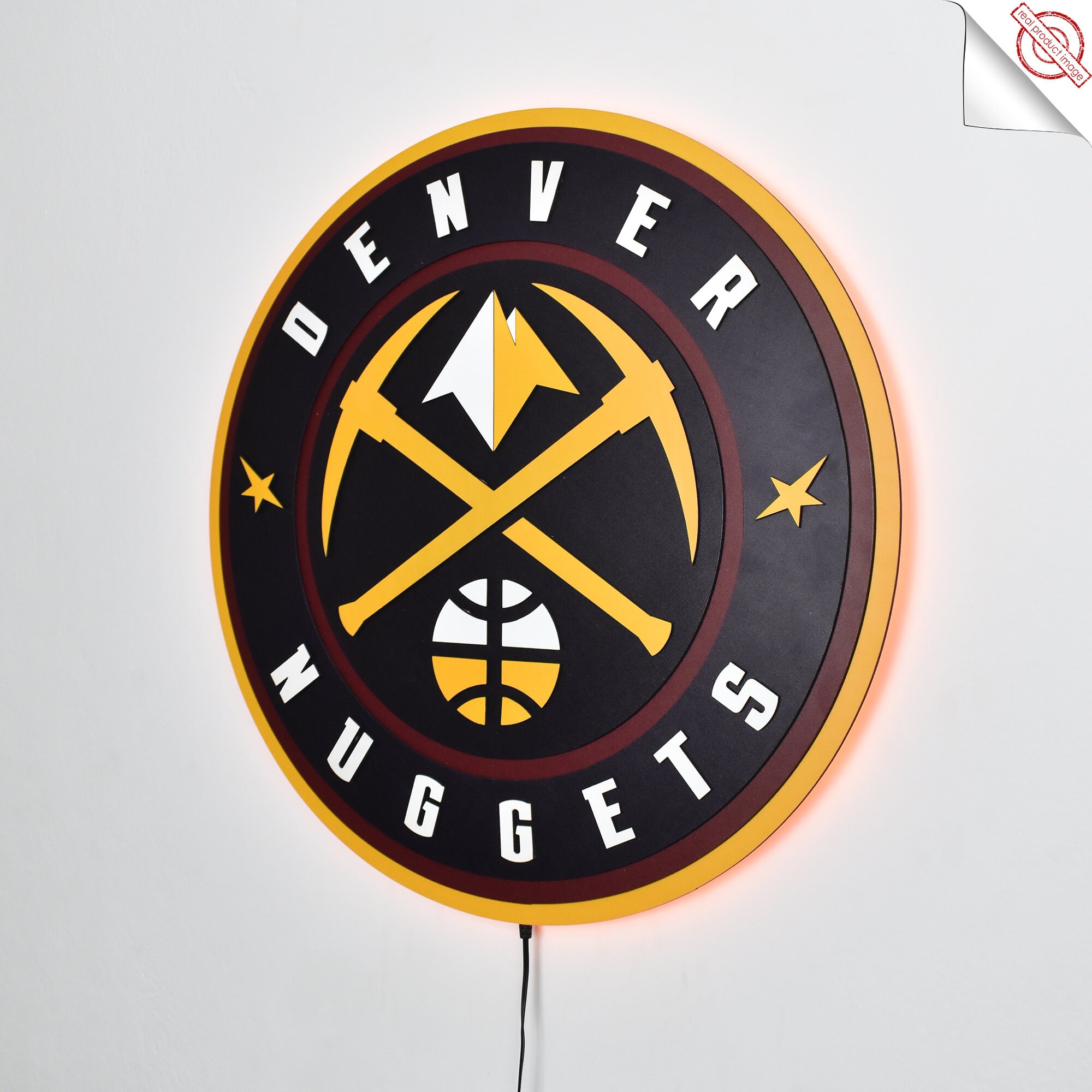 3D Denver Nuggets LED Light - Wooden Wall Art - Etsy