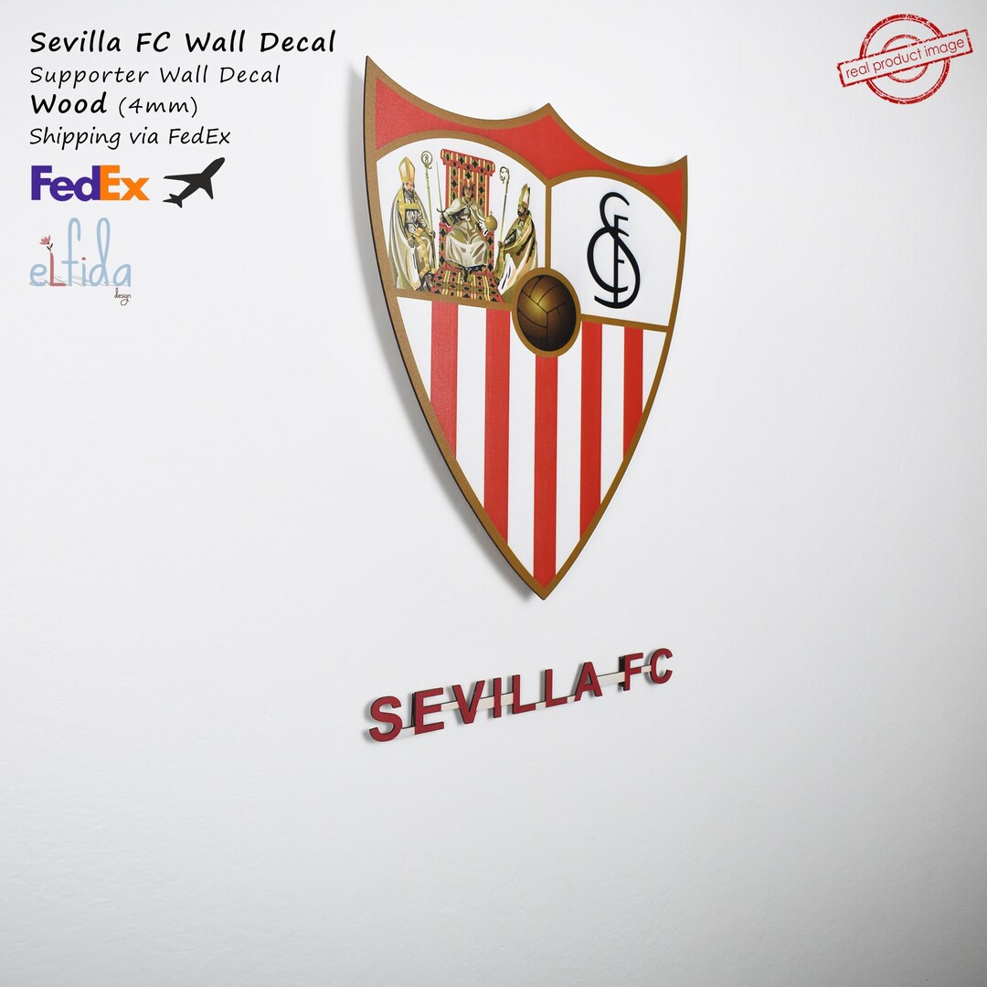 Sevilla FC Team Logo. Wall Art Sevilla FC. for Wall Sevilla - Etsy
