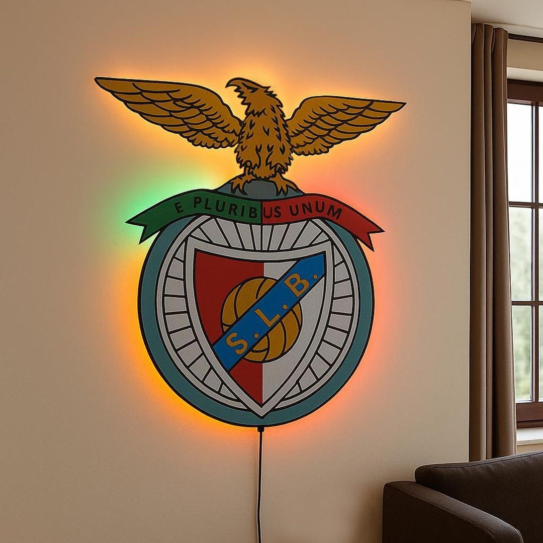 SL Benfica Team Logo. Led Light. Wall Art SL Benfica. for Wall Benfica ...