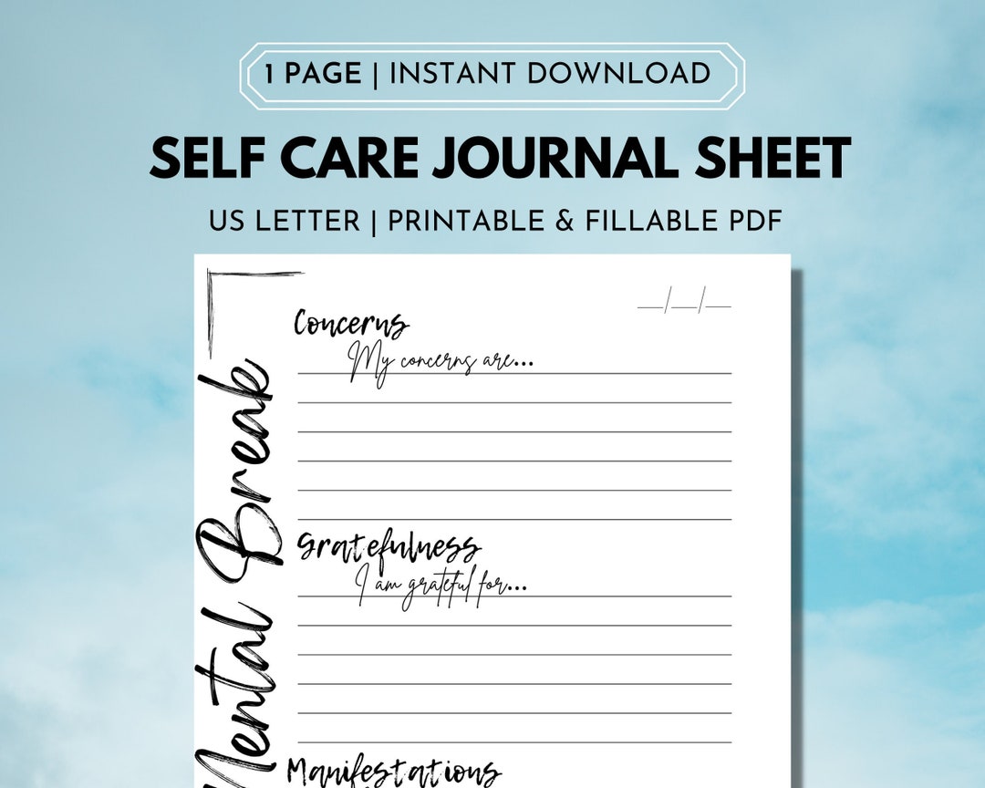 Brain Dump Self Care Journal Page, Mental Break, Journaling, Wellness ...