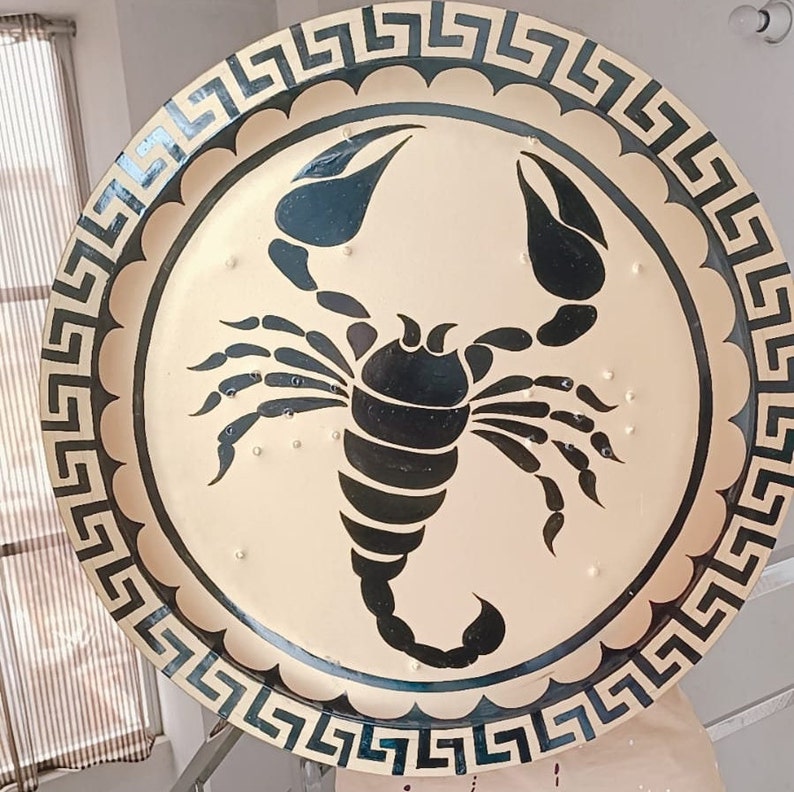 Greek Hoplite SCORPION Shield ,medieval Hand-forged Steel Round Battle ...