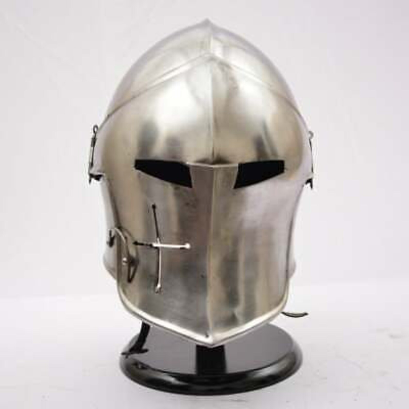 Medieval Hand-forged BLACK/ SILVER Visor Combat Barbute - Etsy