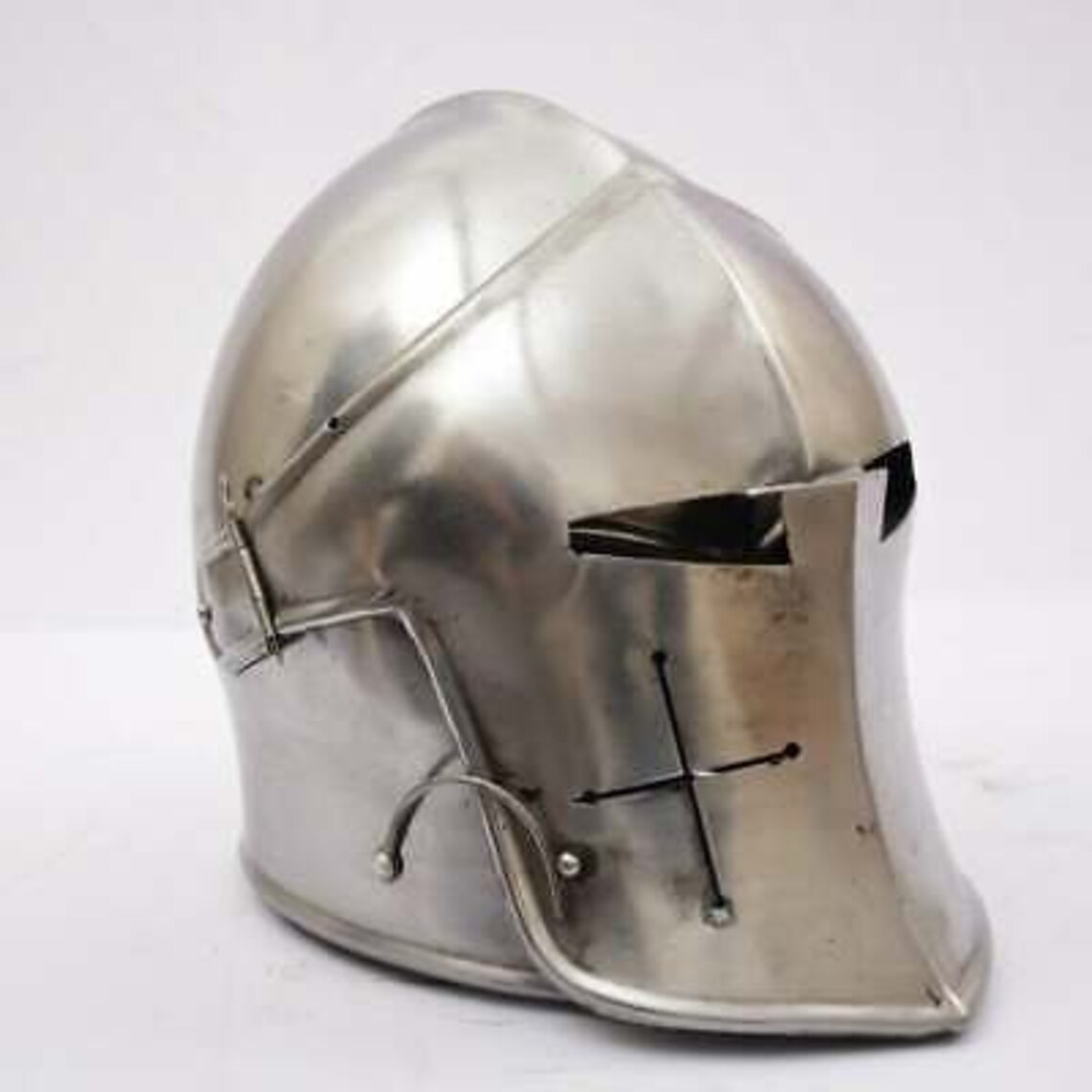 Medieval Hand-forged BLACK/ SILVER Visor Combat Barbute - Etsy
