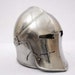 Medieval Hand-forged BLACK/ SILVER Visor Combat Barbute - Etsy
