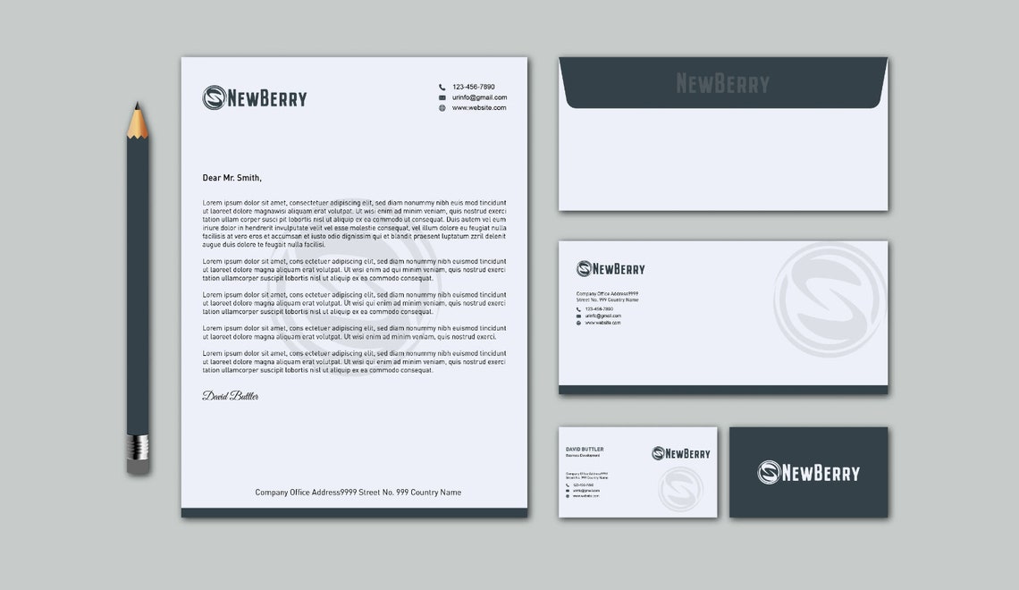 Professional Letterhead, Plus Business Card & Envelops | Stationary ...