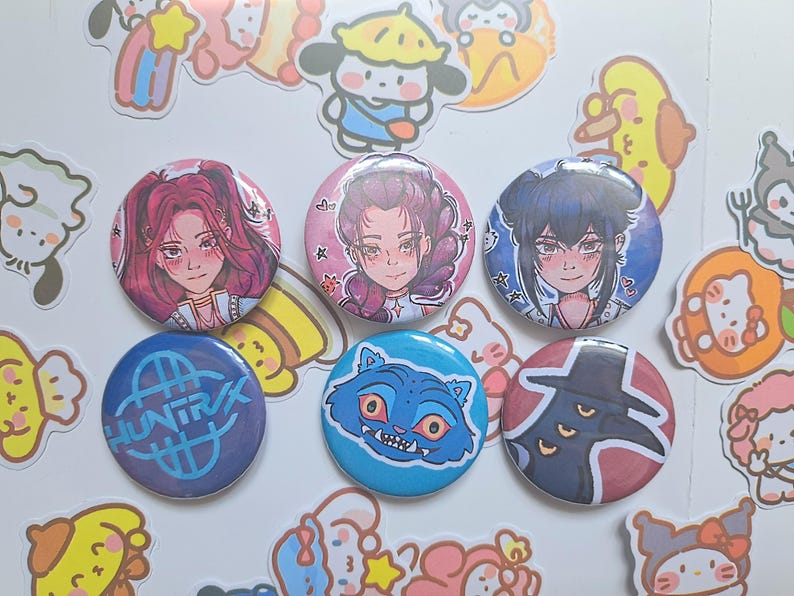 Kpop Demon Hunters Inspired Button Badges - Etsy