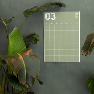 Earthy Large Monthly Wall Calendar Art 30 X 20 2:3 Size Download ...