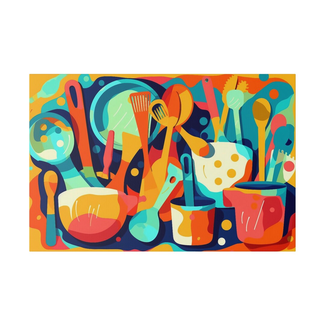 Abstract Modern Kitchen Design Kitchen Utensils Bright Vibrant Color ...