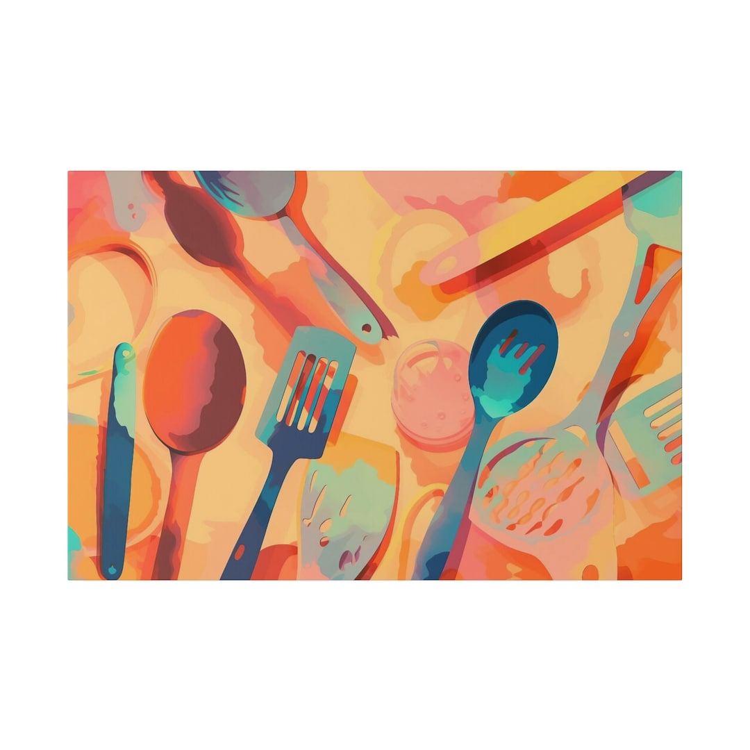 Abstract Modern Kitchen Design Kitchen Utensils Bright Vibrant Color ...