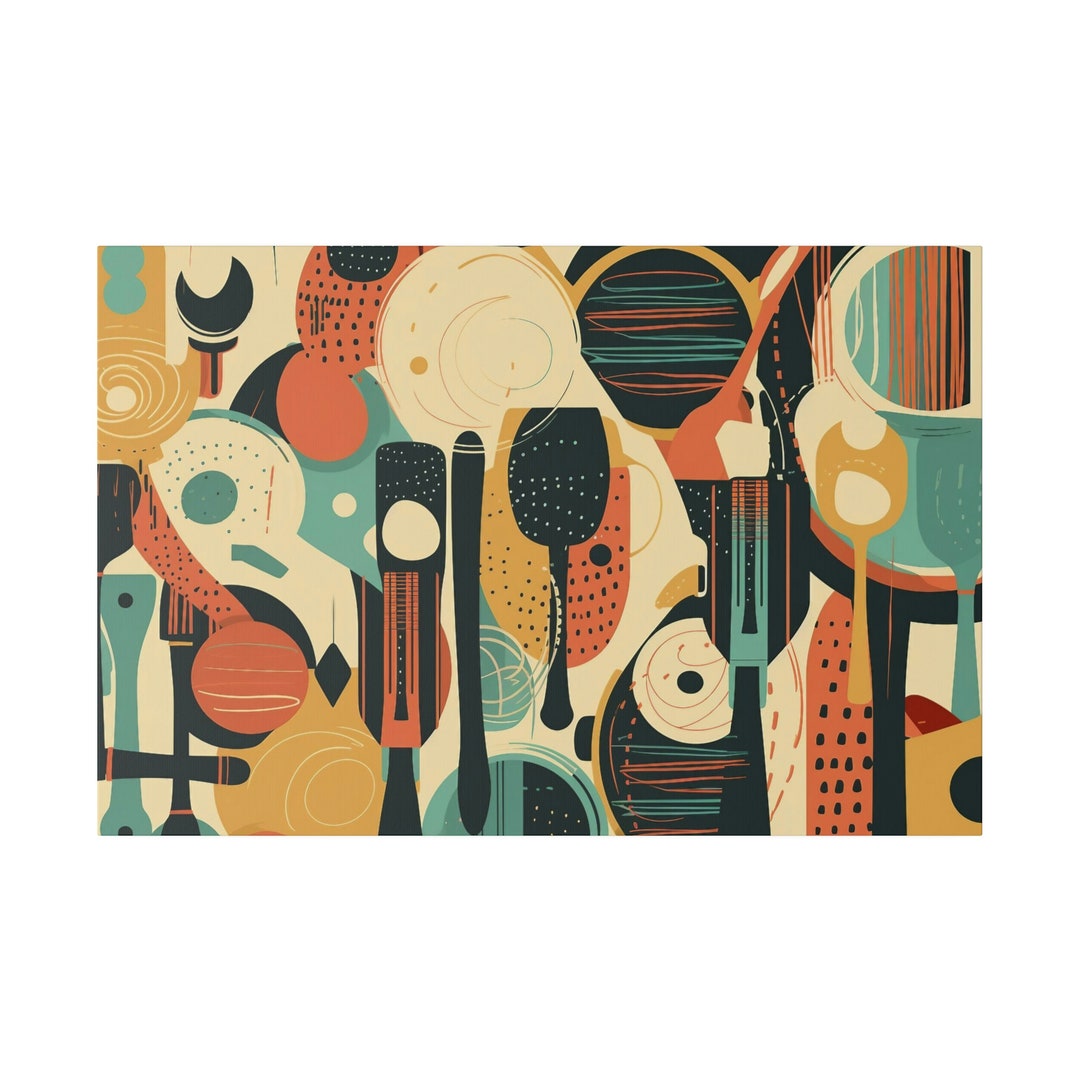 Abstract Modern Kitchen Design Kitchen Utensils Bright Vibrant Color ...