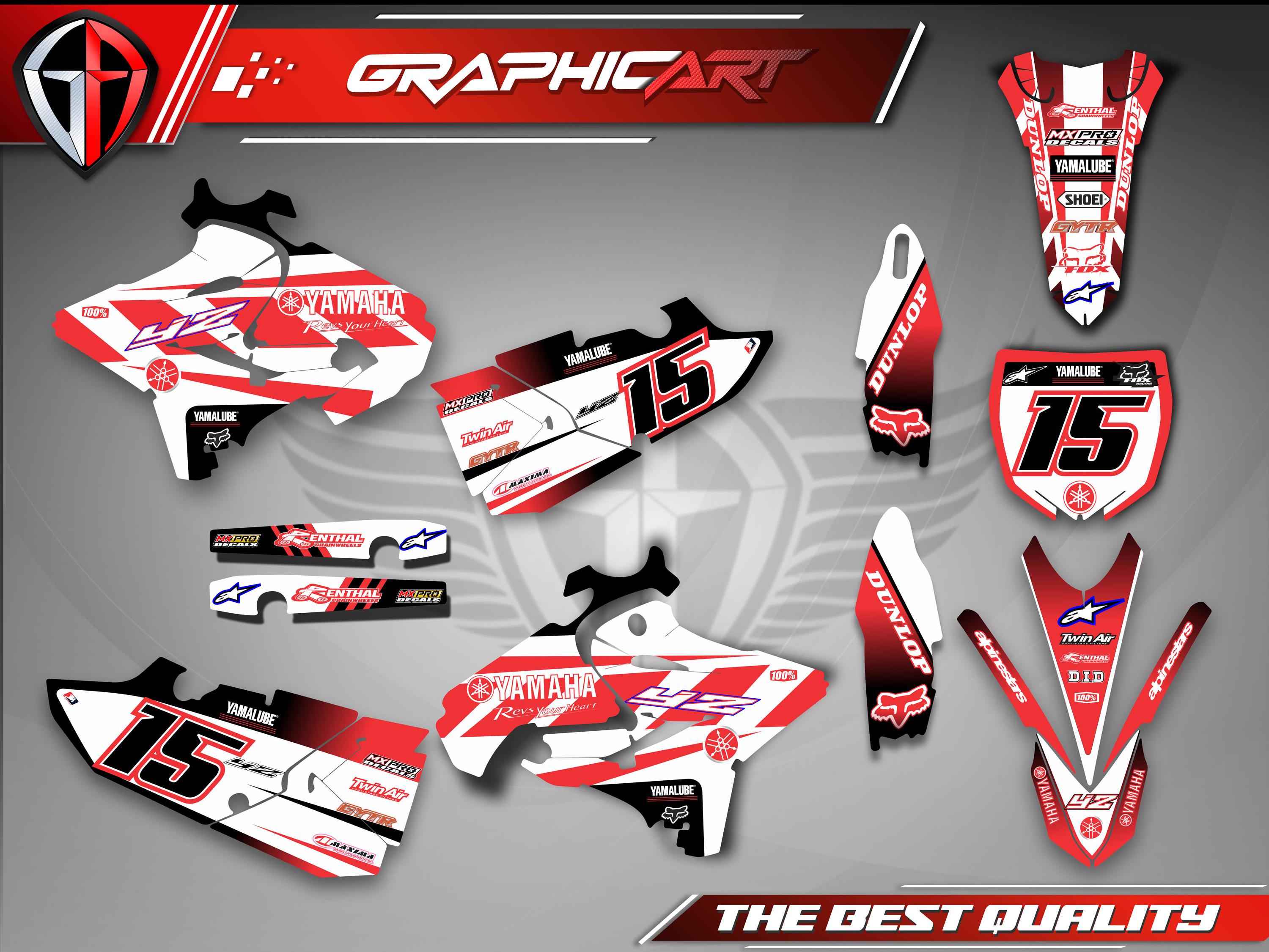 Graphic Kit Yamaha YZ 125 250 (2015) Yamaha YZ125/250- Yamaha YZF 125 ...