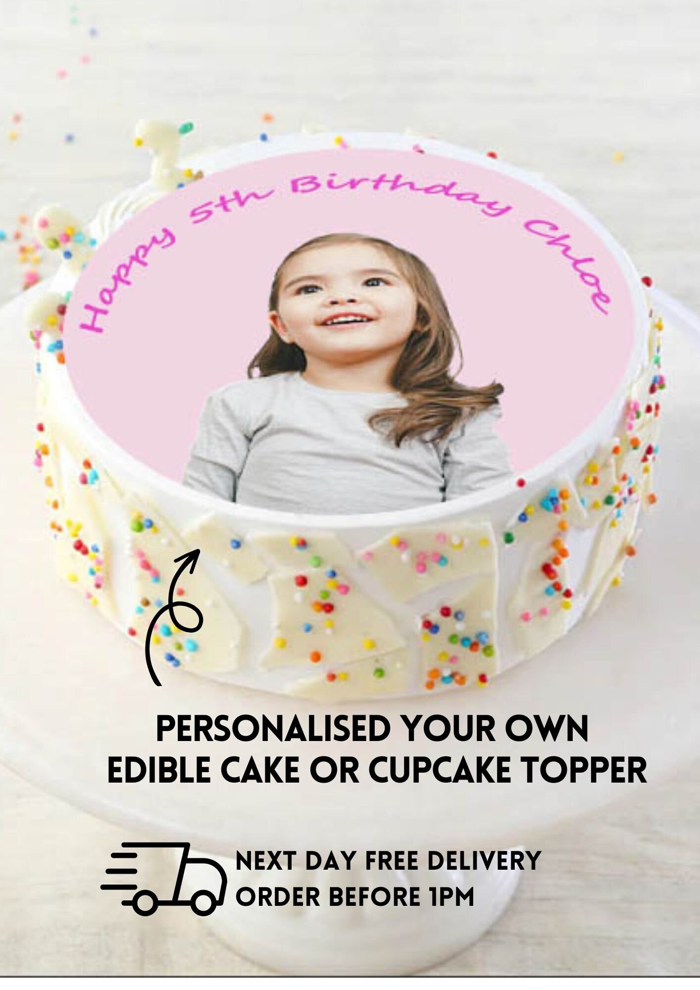 PRE-CUT Custom Edible Image Cake Topper Your Photo Logo - Etsy UK