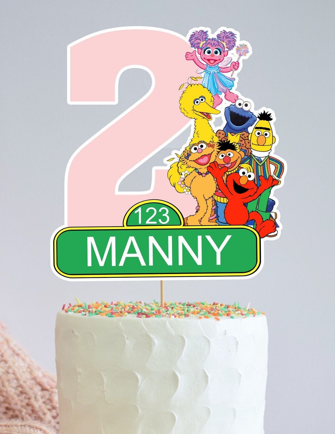 Personalised SESAME STREET Cake Topper and 12 Cupcake Toppers - Etsy