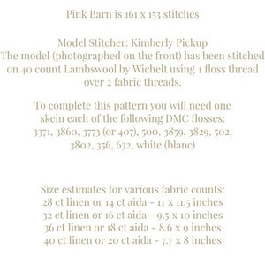 Pink Barn - PDF Downloadable Cross Stitch Pattern by the Artsy ...
