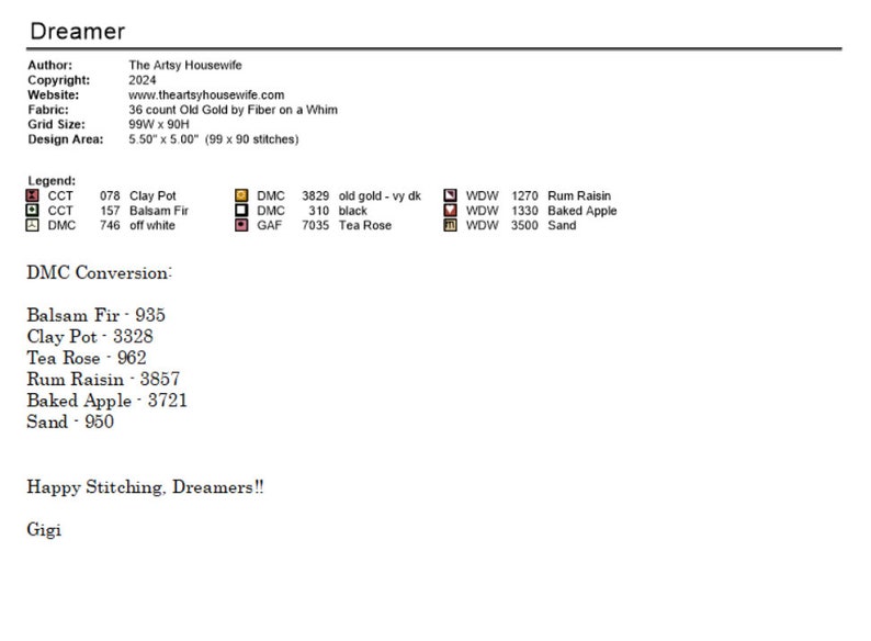 Dreamer - PDF Cross Stitch Pattern by the Artsy Housewife - Etsy