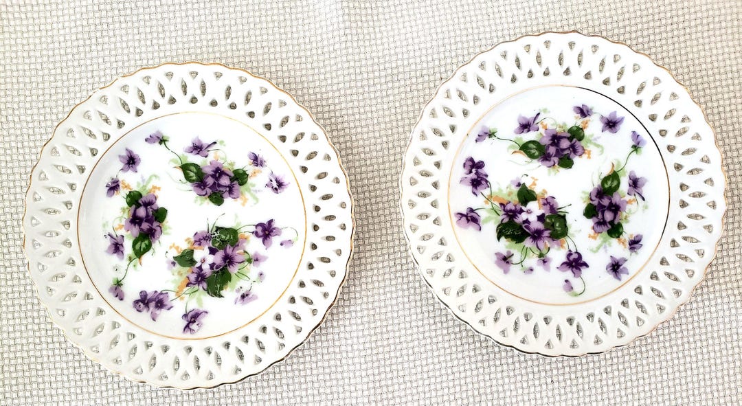 Decorative Cottage Style Violet Plates Now Lower Price - Etsy